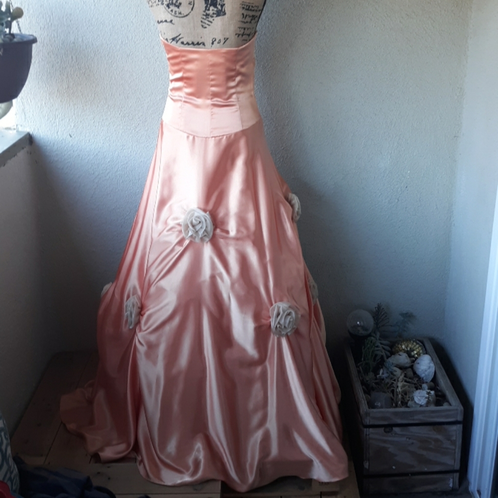 Cinderella Style Prom Dress With Roses Gem